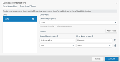 Edit Cross-Source Links – Logi Symphony v25